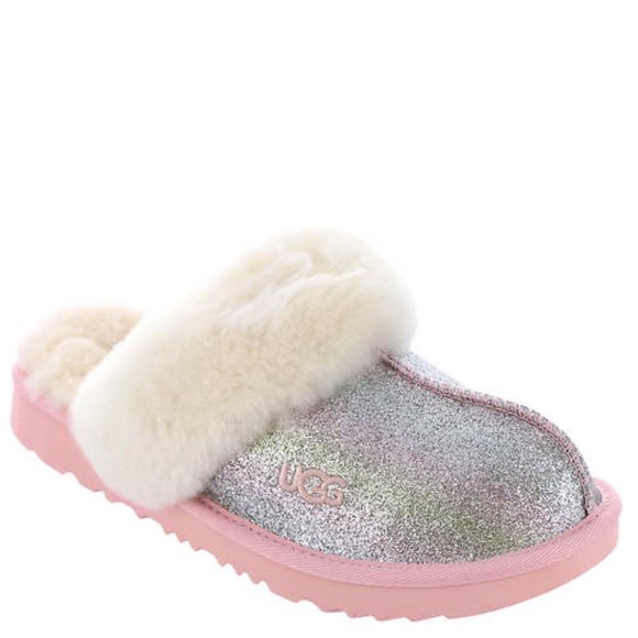 UGG | Shoes | Ugg Cozy Ii Shearling Glitter Pink Scuff Suede Leather ...